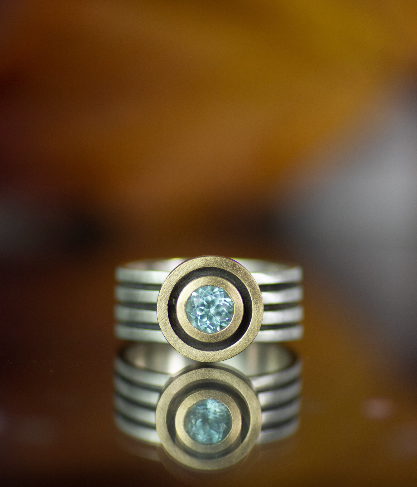 Intersecting Orbits Modern Mixed Metals Alt Engagement Ring - LOLiDE