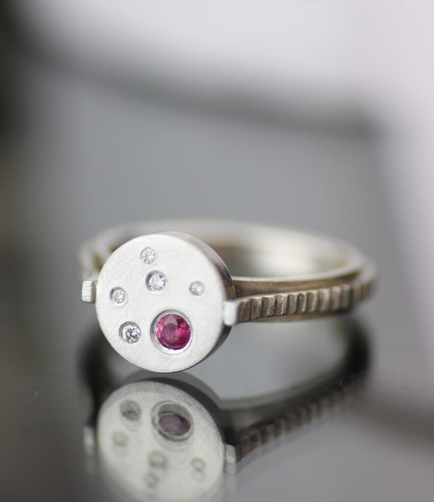 Ruby Planet Alternative Engagement Ring - LOLiDE